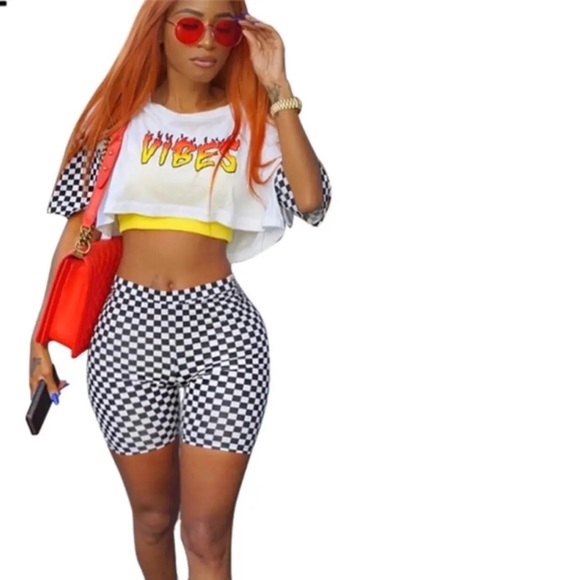 Tia’s Boutique | Tops | New Checkerboard 2 Piece Outfit | Poshmark